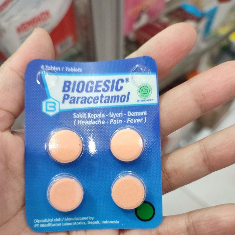 Jual biogesic isi 4 tablet pusing nyeri demam | Shopee Indonesia