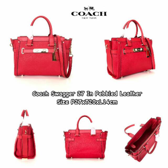 Jual COACH Swagger 27 in Pebbled Leather | Shopee Indonesia