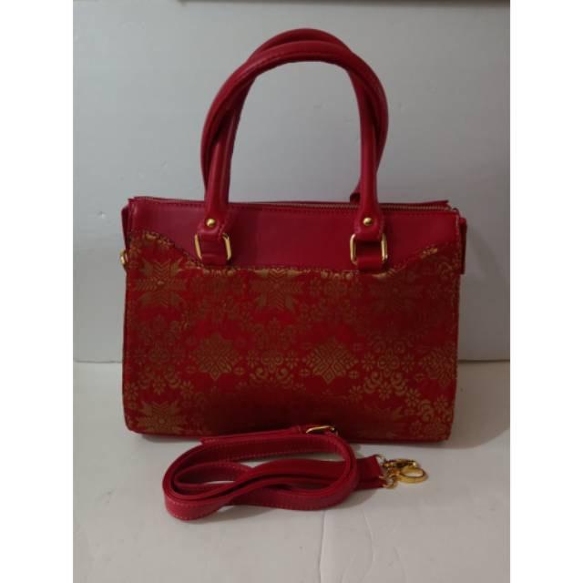 Jual Tas songket khas palembang ayako merah B | Shopee Indonesia