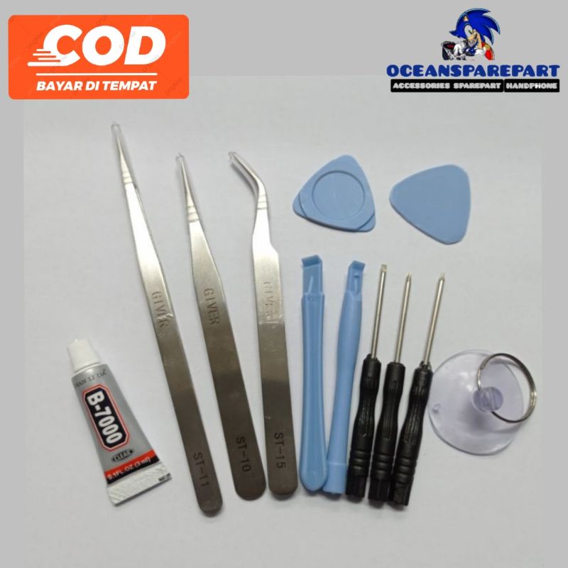 Jual Obeng Set Reparasi 8 in 1 + Vinset + Lem b7000 3ml Handphone All Tipe Smartphone Android ...