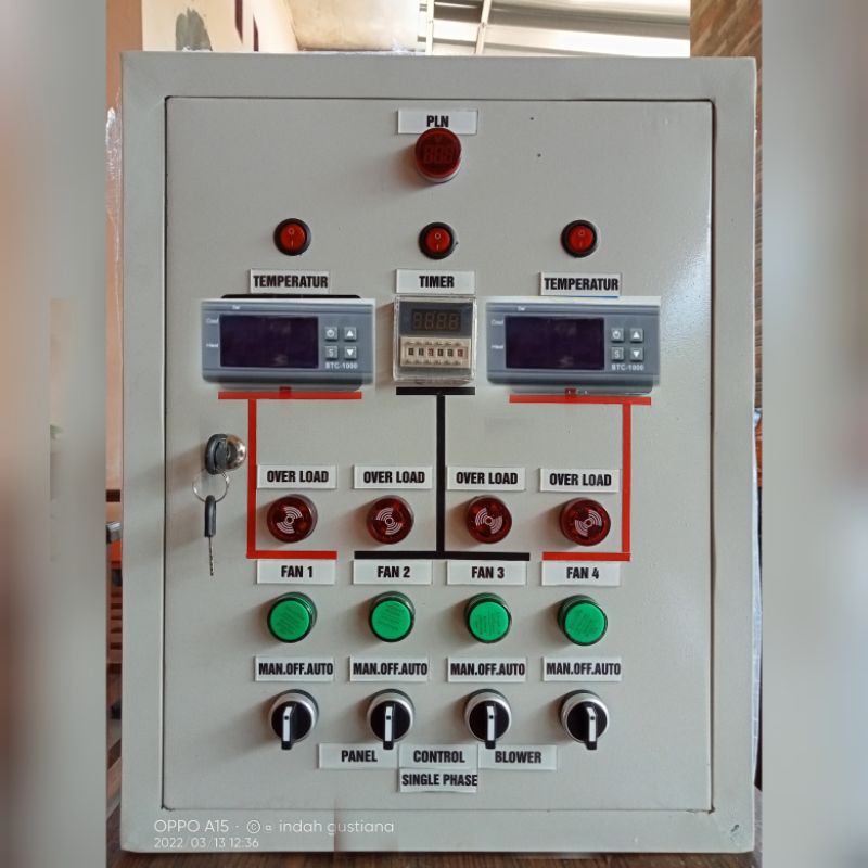 Jual panel blower kandang ayam,4 blower, 1 phase, thermal overload ...
