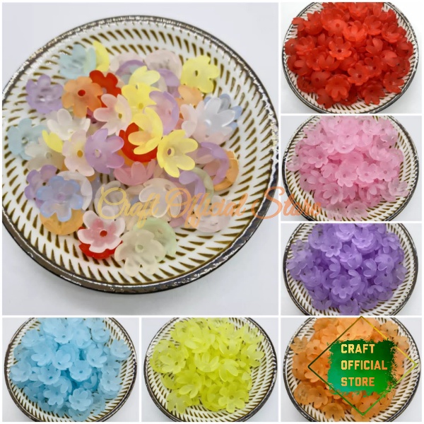 Jual 25 Pcs Manik Mote Kelopak Bunga Ice Doff Mote Cangkang Bunga ...