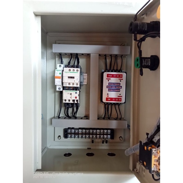 Jual panel otomatis pompa air submersible 3 hp, 1 phase,2 tangki, full ...