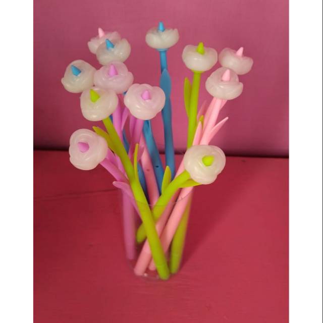 Jual Pulpen Gel Fancy Aneka Bunga Tangkai | Shopee Indonesia