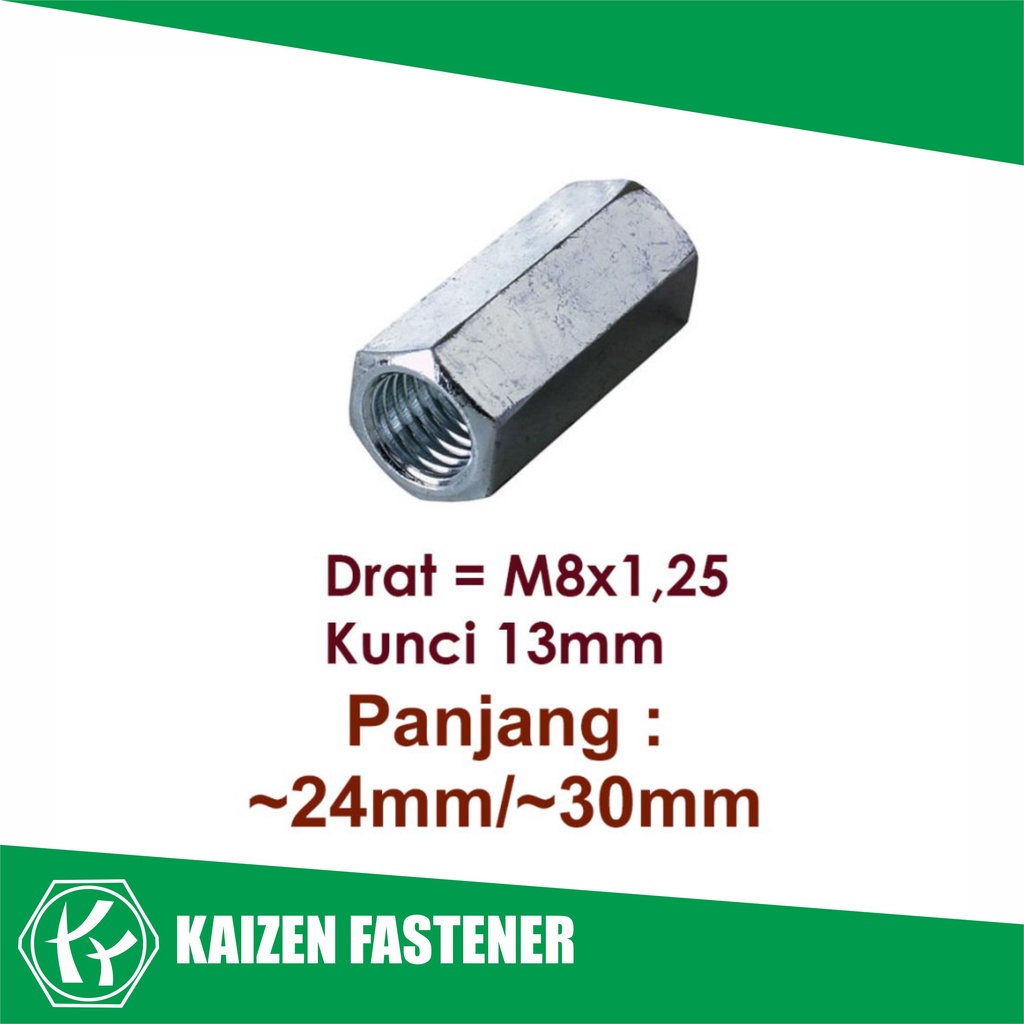 Jual Mur Panjang M8 x 1,25 Long Nut | Shopee Indonesia
