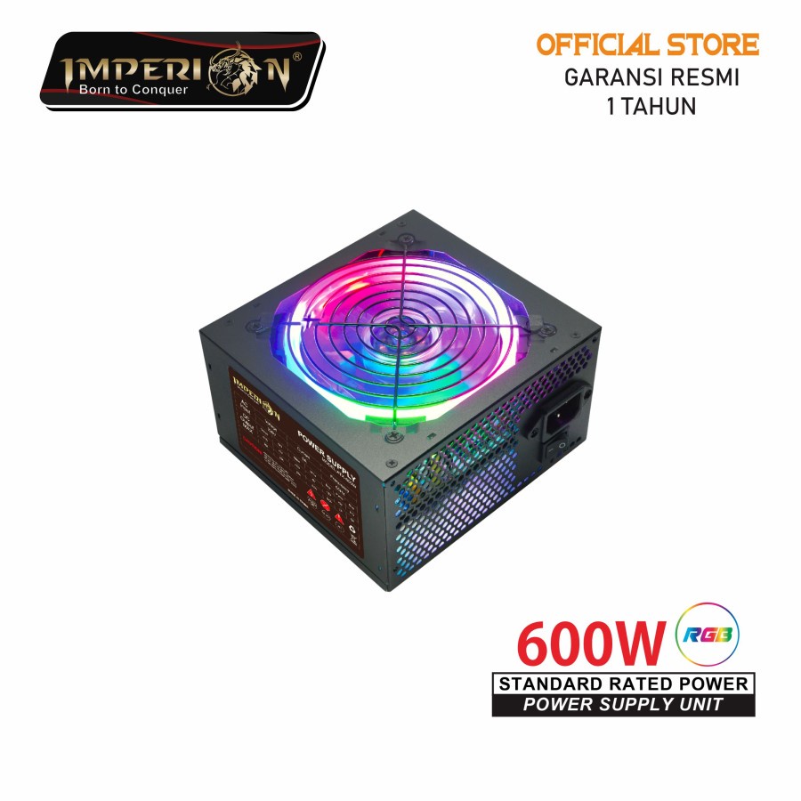 Jual Power Supply / PSU Imperion P600 600W LED VGA 8 Pin RGB Original ...