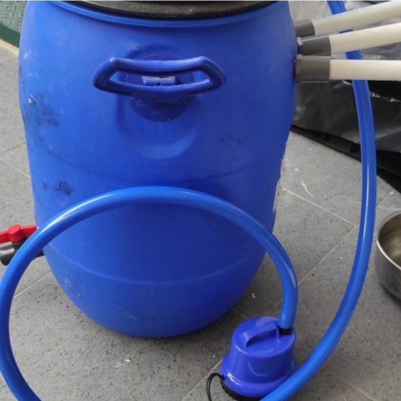 Jual EMBER BIO FILTER KOLAM DG SELANG ELASTIS INPUT +POMPA CELUP 2200 ...