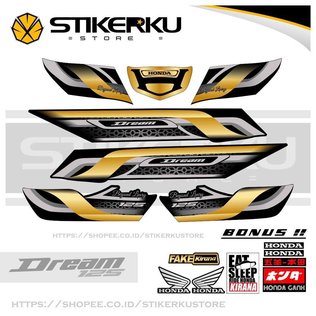 Jual STOCK DECAL DREAM 125 / STIKER HONDA KIRANA / STICKER KIRANA 125 ...