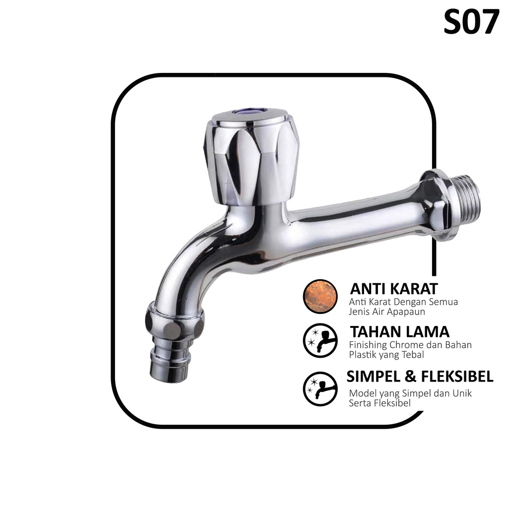 Jual kran pala diamond putar tembok model panjang chromee [S07 ...