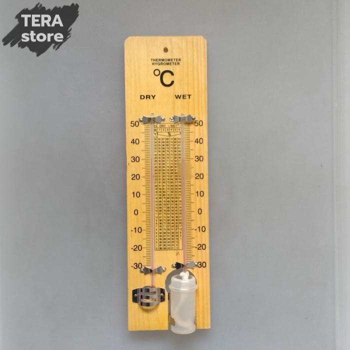 Jual thermometer wet and dry kayu termometer bola basah kering ...