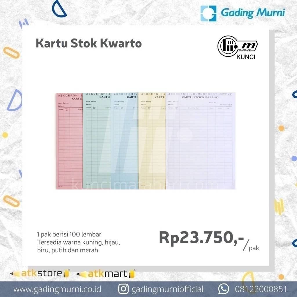 Jual KARTU STOK BARANG KUARTO / KARTU STOCK PERSEDIAAN AKUNTANSI ...