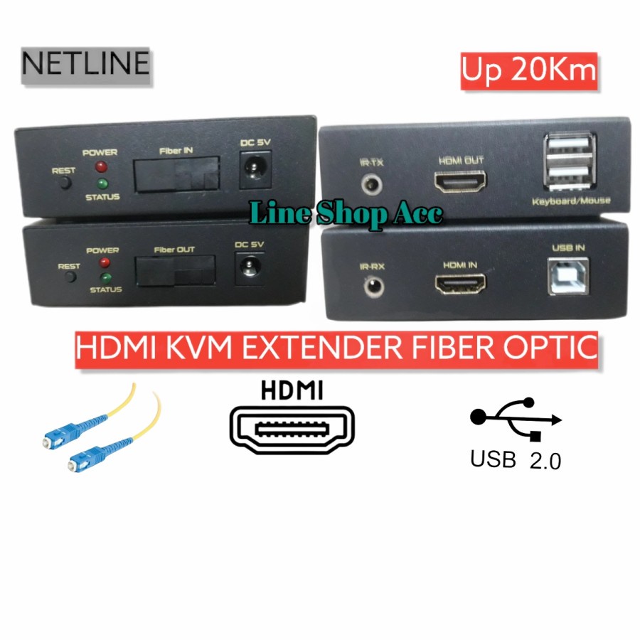 Jual Hdmi Kvm Extender Fiber Optic Single Mode Up To 20km | Shopee ...