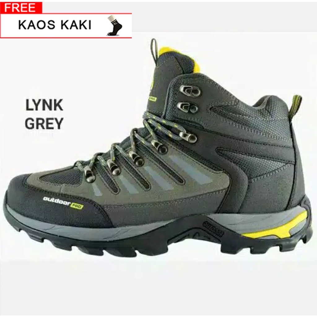 Jual Sepatu Gunung Outdoor Pro Series LYNK Warna Abu, Sepatu Hiking ...