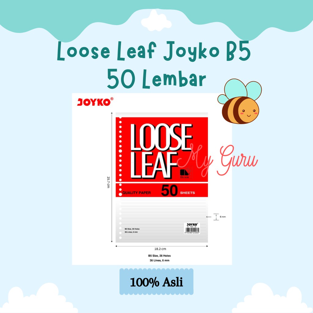 Jual [PAK] LOOSE LEAF / KERTAS BERGARIS ISI BINDER JOYKO B5 50 LEMBAR | Shopee Indonesia