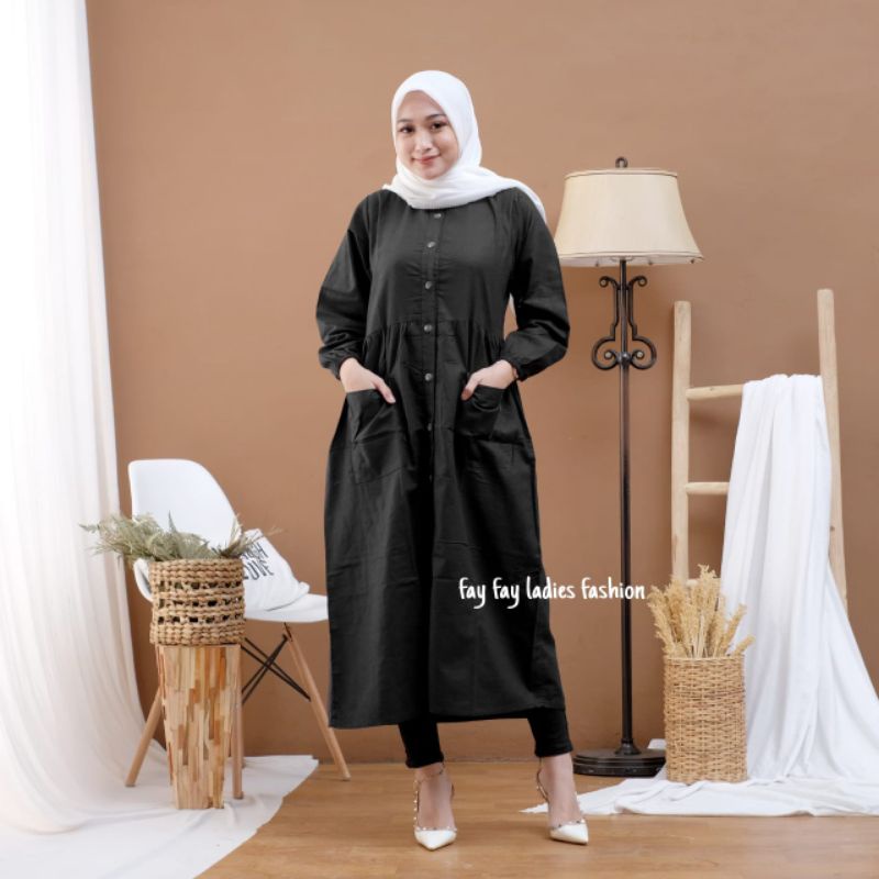Jual Midi Dress Polos Katun Linen Rami Premium Pocku Midi Dress Katun Linen Rami | Shopee Indonesia