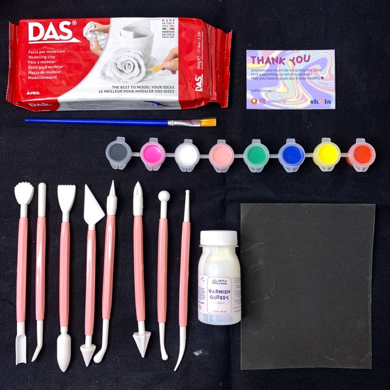 Jual DIY DAS CLAY KIT 500 gr | air dry clay | full set clay kit ...