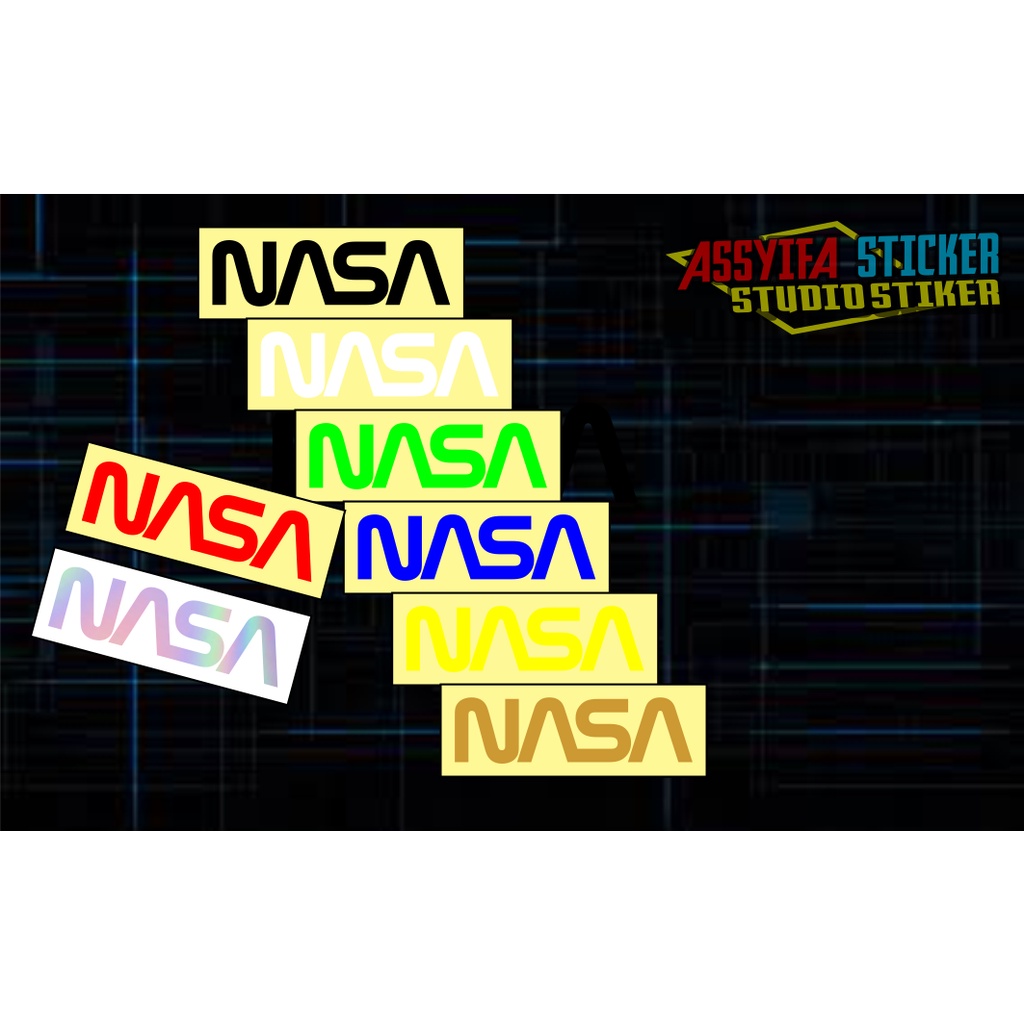 Jual Stiker NASA Hologram, Cutting Sticker NASA (Bisa Request warna ...