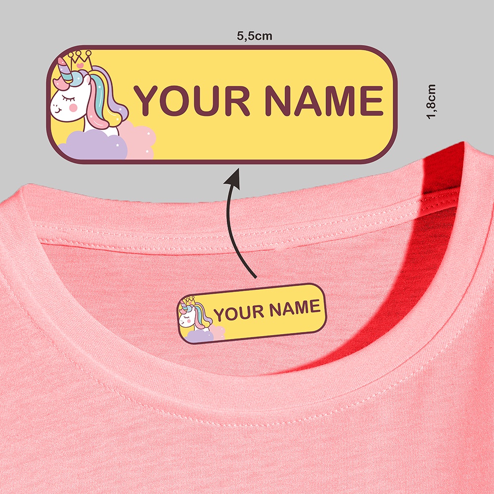 Jual Stiker Setrika nama custom DTF | Label sticker nama dengan setrika ...