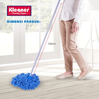 Jual Kleaner Alat Pel Sumbu Bulat Microfiber Round Mop Pembersih Lantai ...