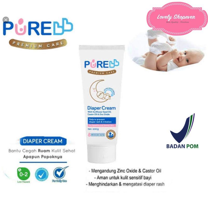 Jual PURE BB PUREBB PUREBABY PURE DIAPERS DIAPER CREAM KRIM 100 100GR ...