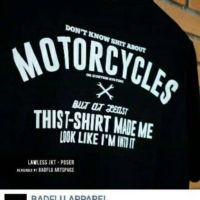 Jual Tshirt kaos lawless motor cycle | Shopee Indonesia
