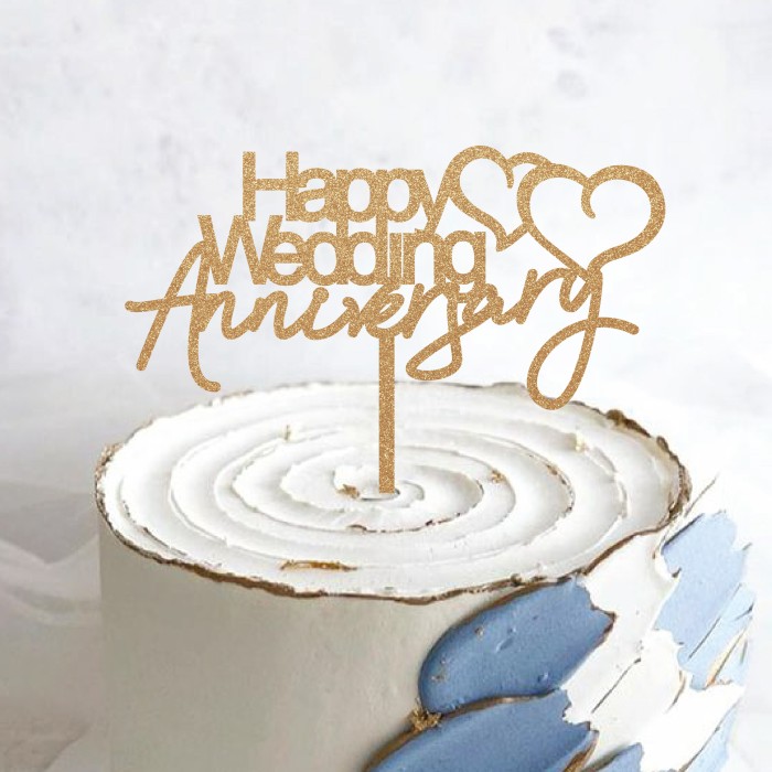Jual Cake Topper Happy Wedding Anniversary Hiasan Kue Akrilik ...