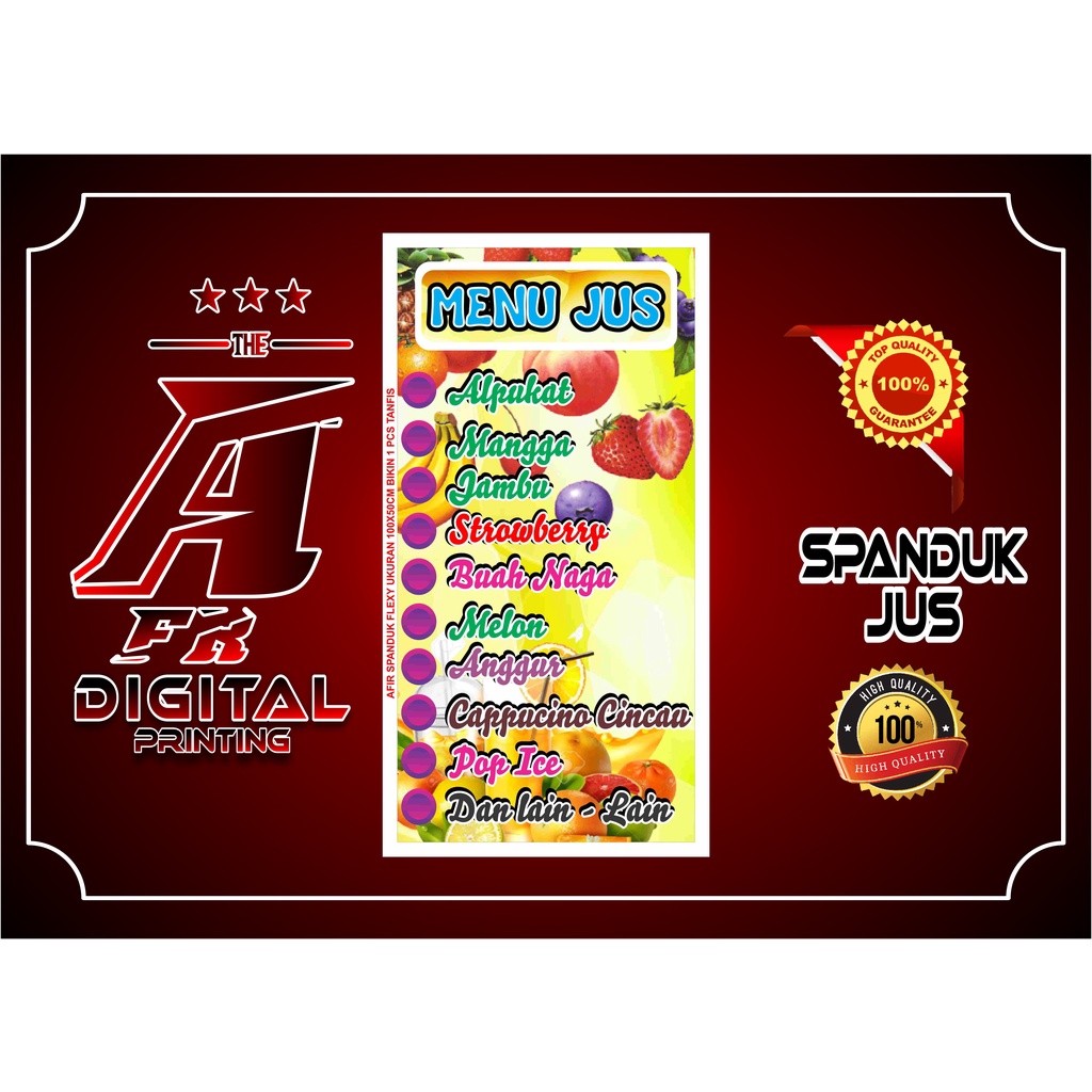 Jual Cetak Spanduk / X Banner Jus Backdrop Jualan Banner Jus / Juice ...