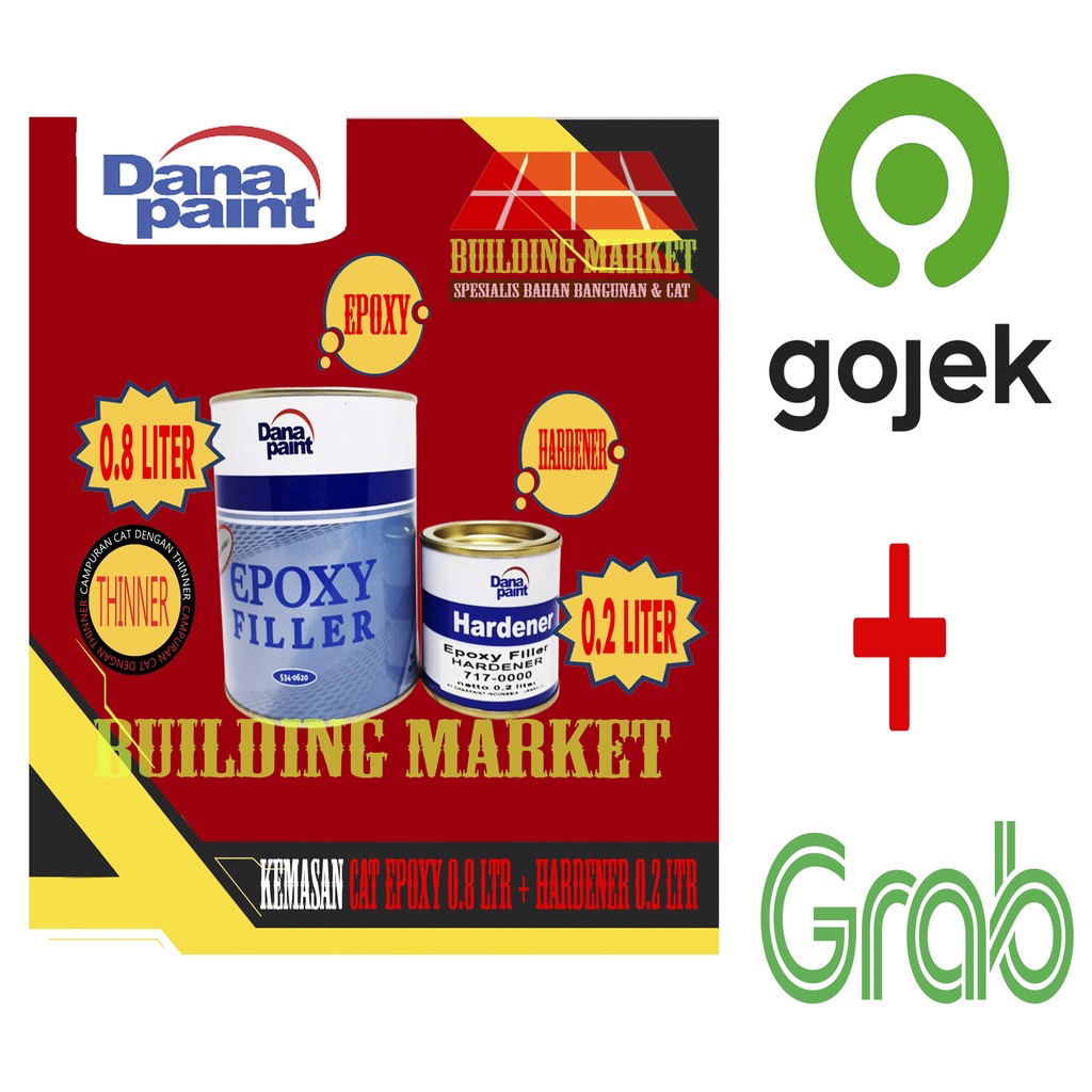 Jual EPOXY CAT DASAR BESI DANA PAINT EPOXY FILLER SURFACER 1 LITER ...