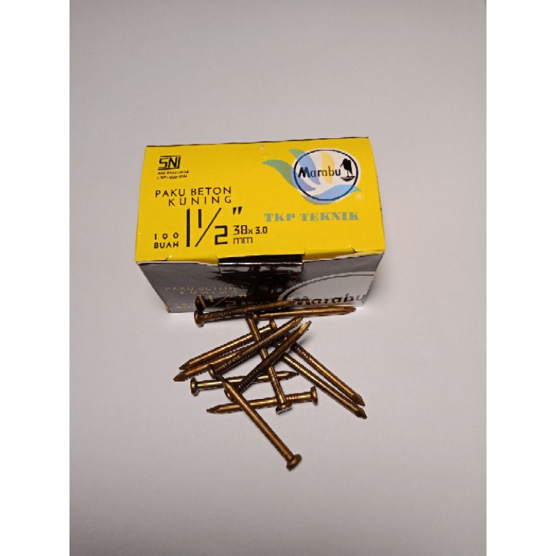 Jual MARABU PAKU BETON KUNING 1.5 INCHI / 4CM ISI 100PCS | Shopee Indonesia