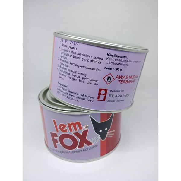 Jual Lem Fox Kuning 300 gr Lem Karpet Sendal Kulit Kayu HPL Karet ...