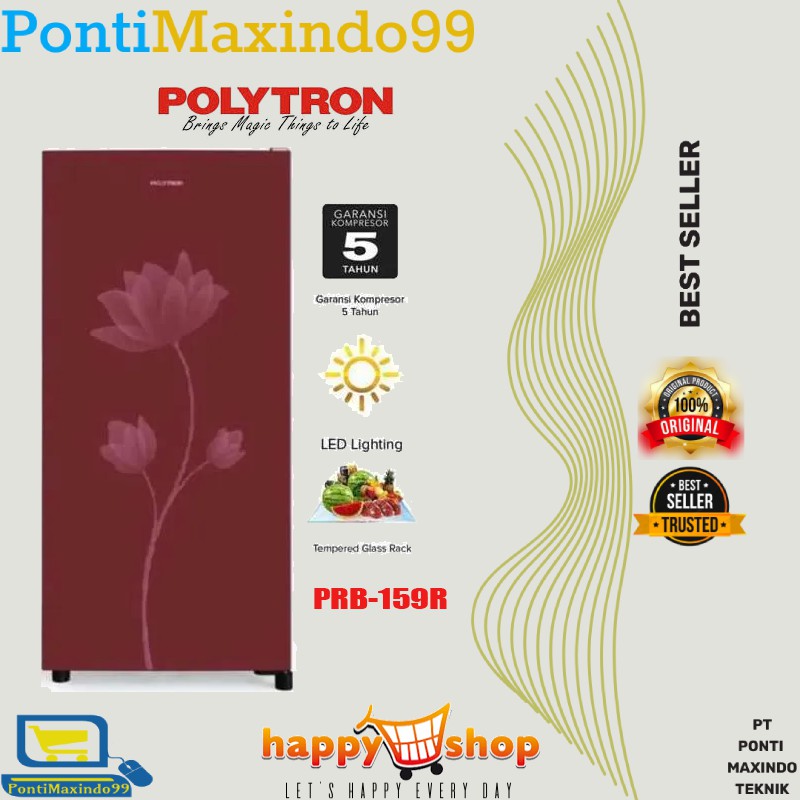 Jual Kulkas POLYTRON BELLEZA 1 Pintu PRB 159 RED(MERAH) 150 Liter ...