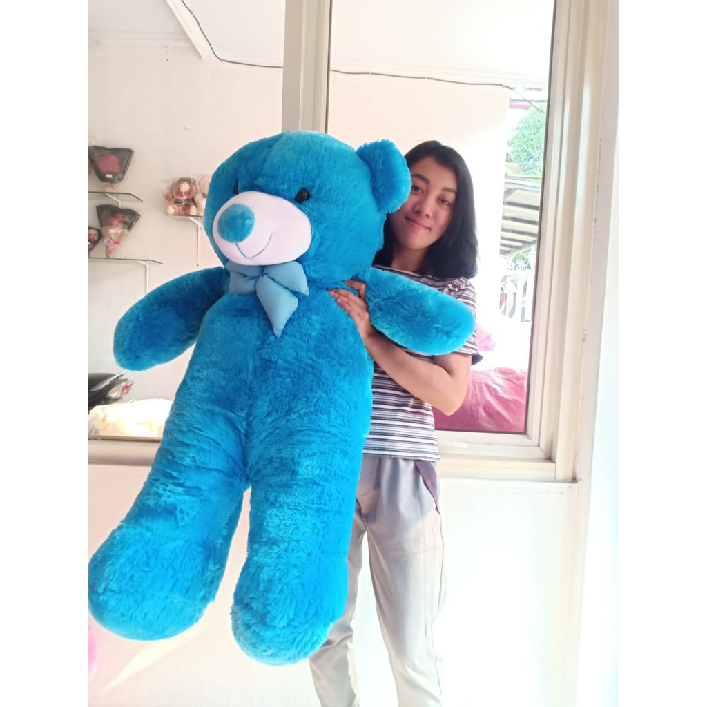 Jual Boneka Beruang Teddy Bear Jumbo Ukuran 1m Biru | Shopee Indonesia