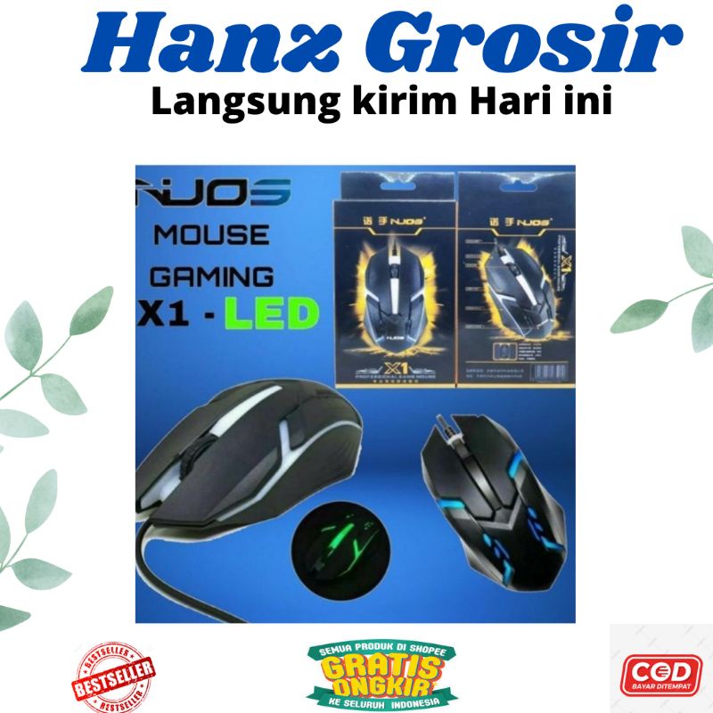 Jual Mouse Gaming NUOS X1 LED With Cable Mouse Game Led Kabel Murah ...