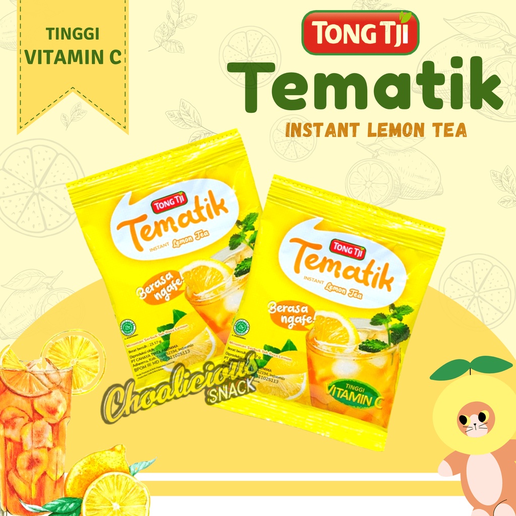 Jual TONG TJI Tematik Instant Lemon Tea Sachet @23,17 gram | Shopee ...