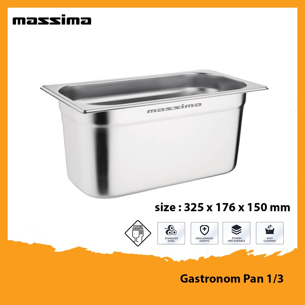 Jual Stainless Steel Gastronom Food Pan GN Pan 1/3 tinggi 15 cm 150 mm | Shopee Indonesia