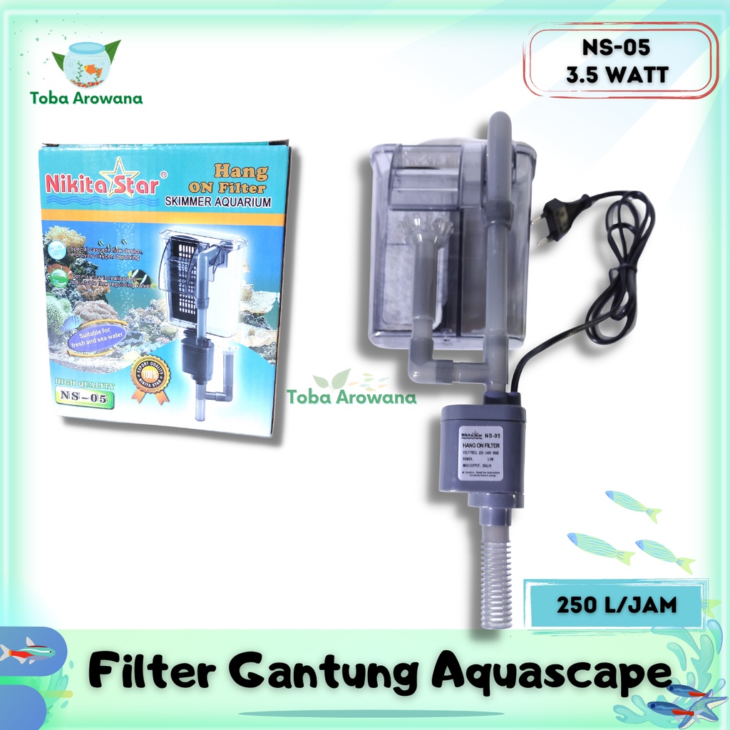 Jual Filter Gantung Hang On Aquarium Aquascape NS-05 - 250 L/Jam ...