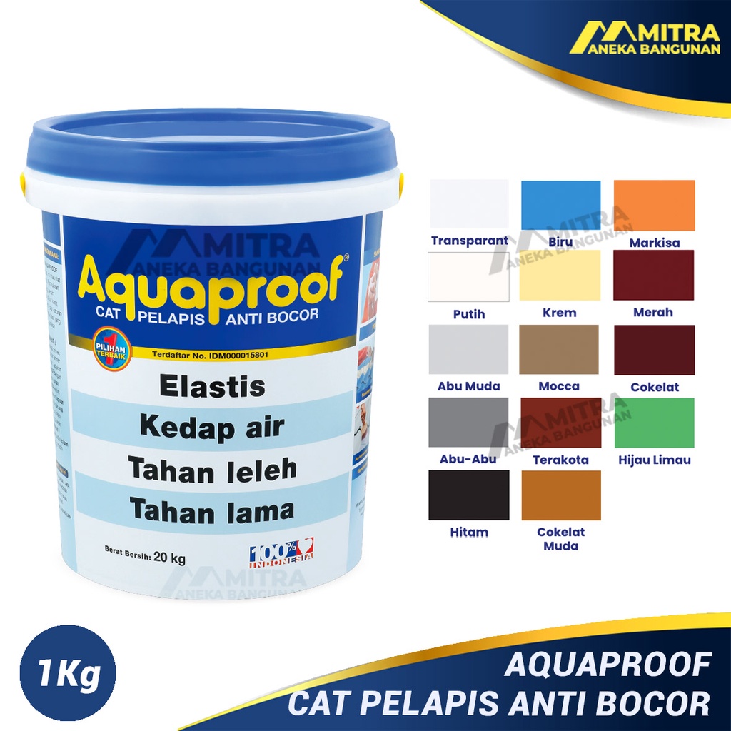 Jual AQUAPROOF 1KG / cat pelapis anti bocor / cat eksterior / cat tembok luar / cat waterproof ...