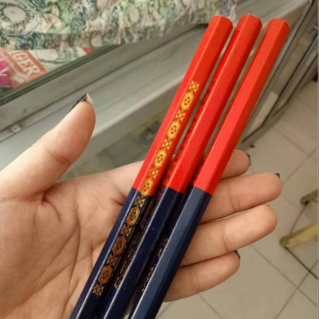 Jual Pensil jahit biru merah (besar Dan kecil) | Shopee Indonesia