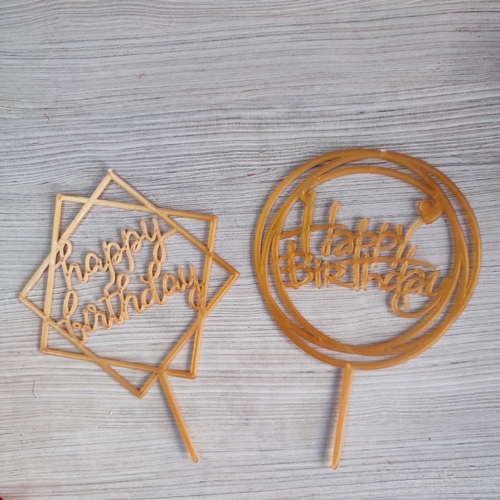 Jual Topper Tulisan Happy Birthday untuk Cake Kue Size Medium Bahan ...