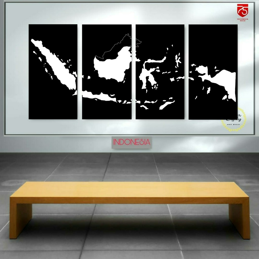 Jual Walldecor Peta Indonesia World Map / Hiasan Dinding Kemerdekaan ...