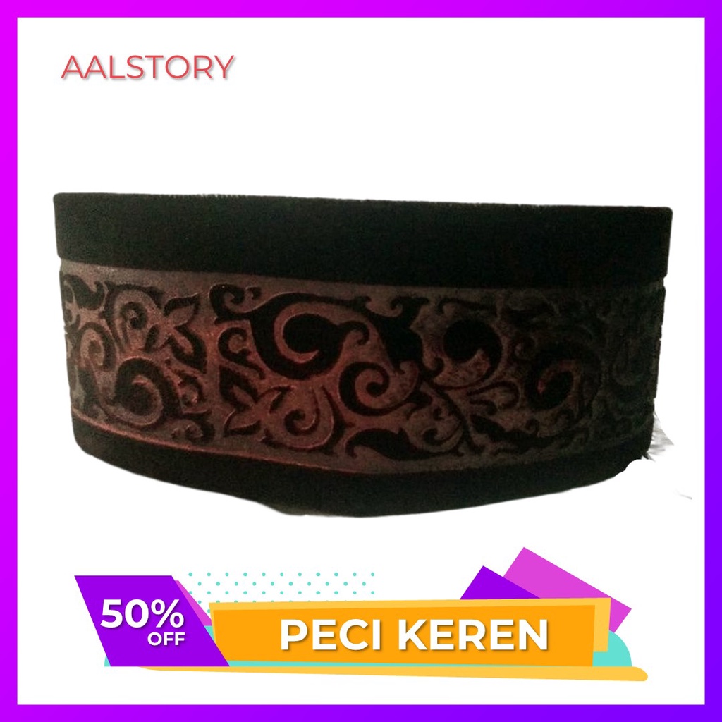 Jual Kopiah Peci Songkok Hitam Corak Merah Plong | Shopee Indonesia