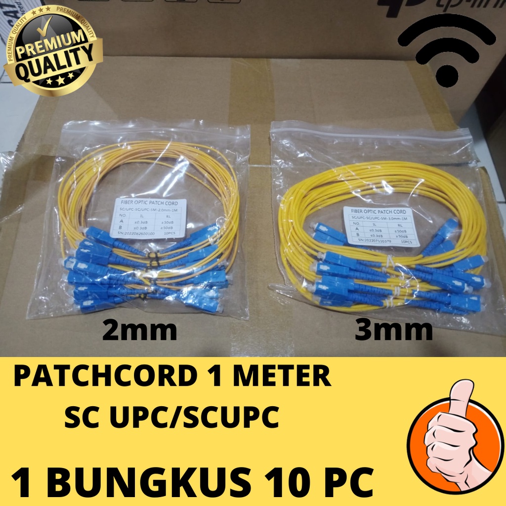 Jual KABEL PATCHCORD SC/UPC 1 METER 1 BUNGKUS 10 PC | Shopee Indonesia