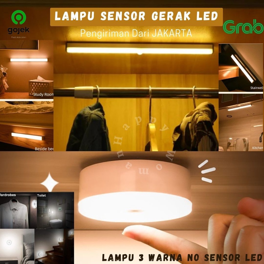 Jual Lampu Sensor LED Gerak Tempel Magnetic Rechargeable Night Light ...