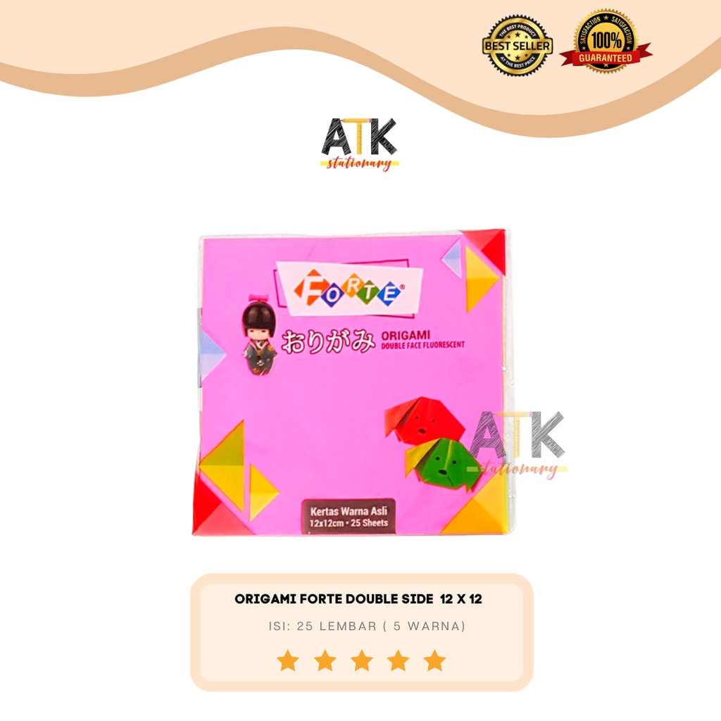 Jual Kertas Origami Forte Double Side 12 X 12 / Kertas Lipat 2 Sisi atk ...