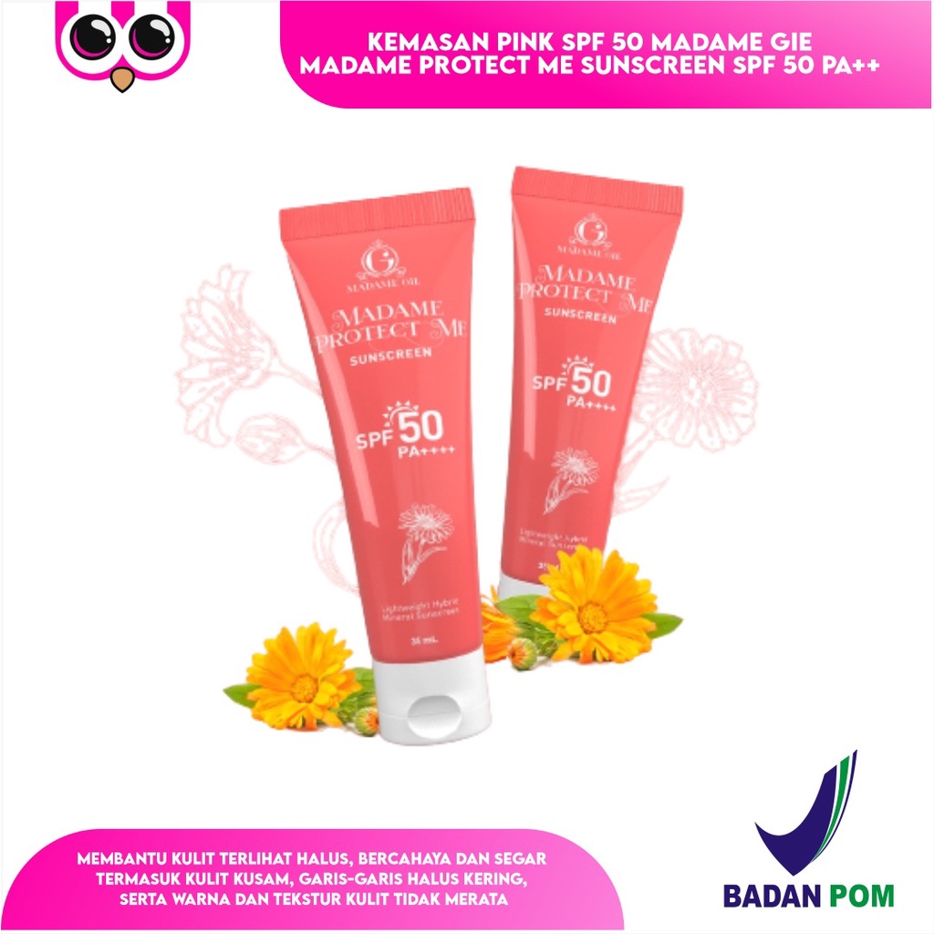 Jual KEMASAN PINK SPF 50 MADAME GIE MADAME PROTECT ME SUNSCREEN SPF 50 ...