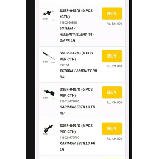 Jual Shockbreaker sokbeker shokbreker suzuki esteem dan amenity ikybi ...