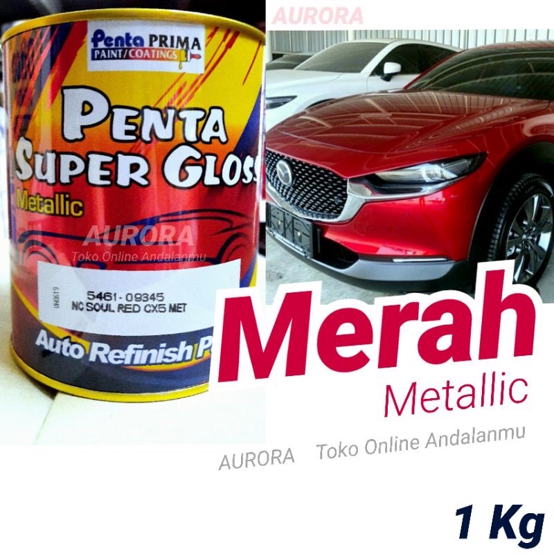 Jual Penta Super Gloss NC Soul Red CX5 Met 1Kg Merah Metallic Mobil ...