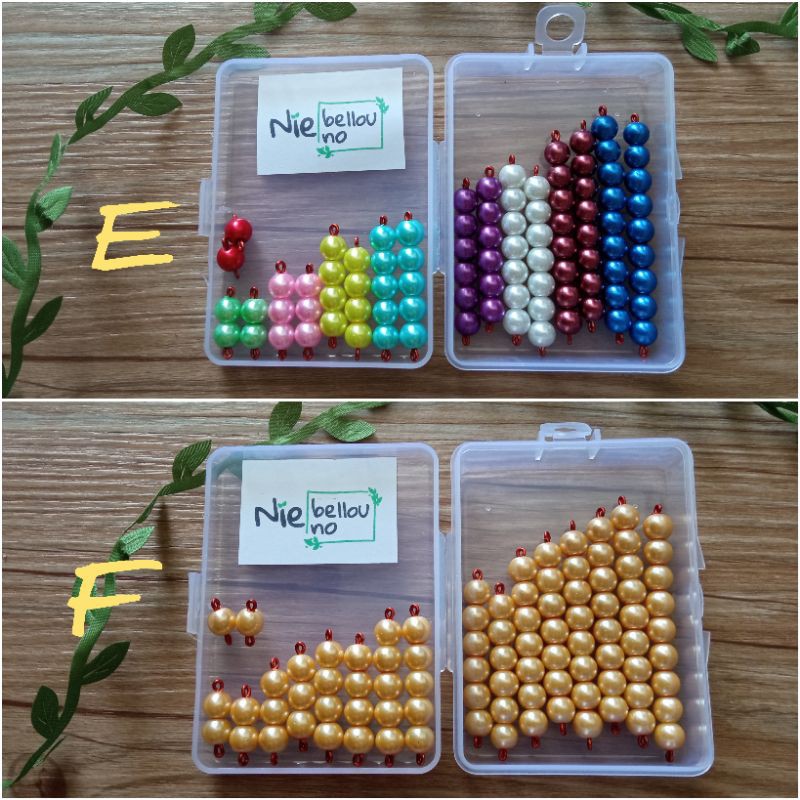 Jual Montessori Math Beads | Mini Package | Golden Beads | Decanomial ...