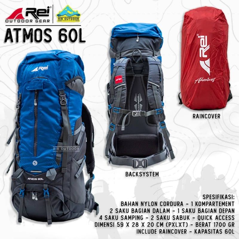 Jual CARRIER AREI ATMOS 60 LITER TAS RANSEL GUNUNG TAS PENDAKI COCOK ...