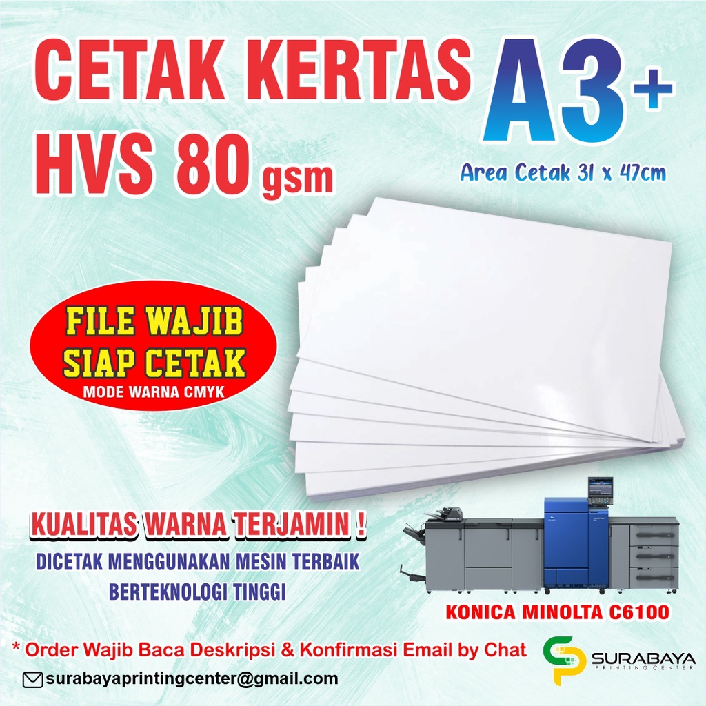 Jual CETAK HVS 80gr A3+ FULL COLOUR TERMURAH | Shopee Indonesia